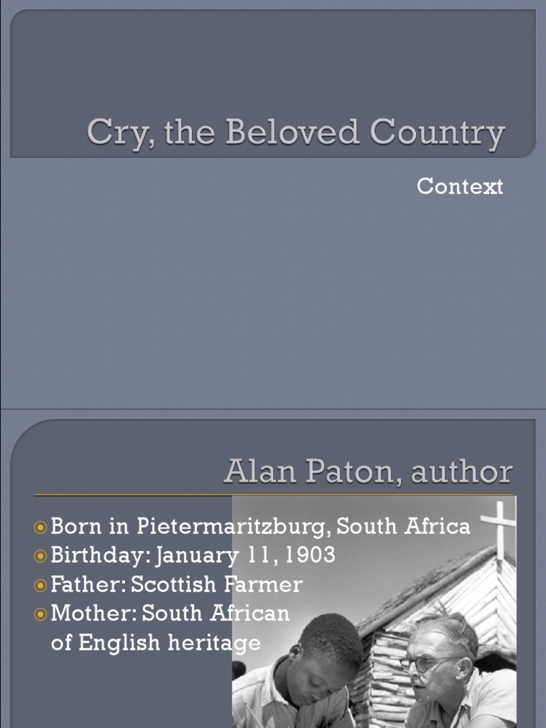 Cry The Beloved Country Background and Context | PDF | Boer | Apartheid