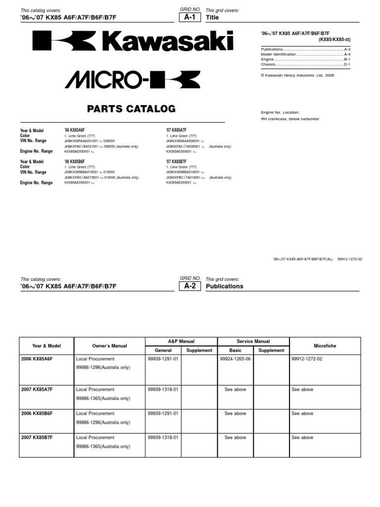 kx85 A6fa7fb6fb7f Parts List PDF | PDF | Screw | Specification ...