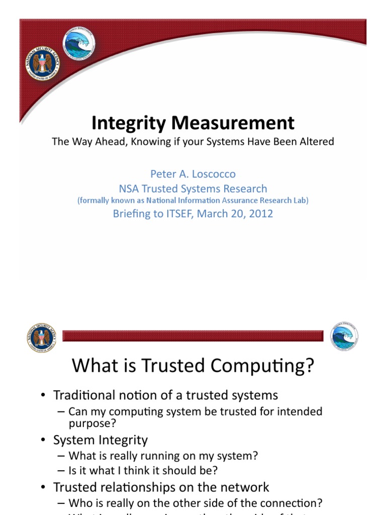 Integrity Measurement: Knowing if Systems Have Been Altered | PDF ...