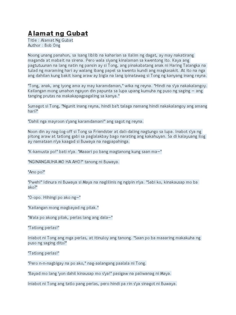 Alamat NG Gubat | PDF