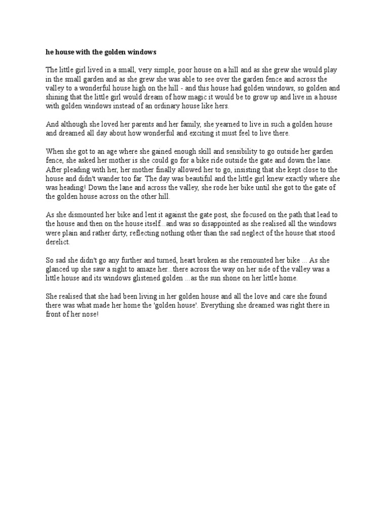 He House With The Golden Windows | PDF | Poetry