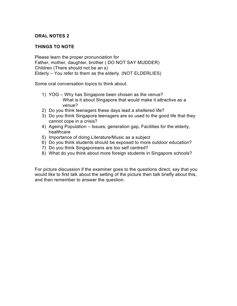 Essential Oral English Notes | PDF