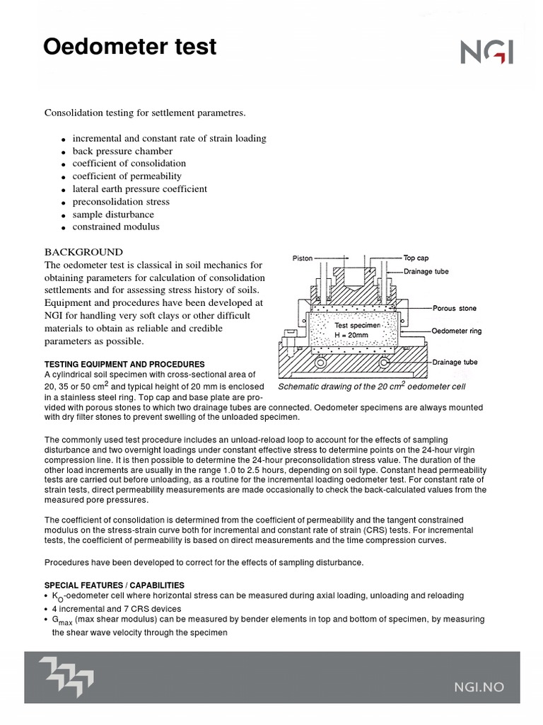 Lab-Test Oedometer Test | PDF | Soil Mechanics | Applied And ...
