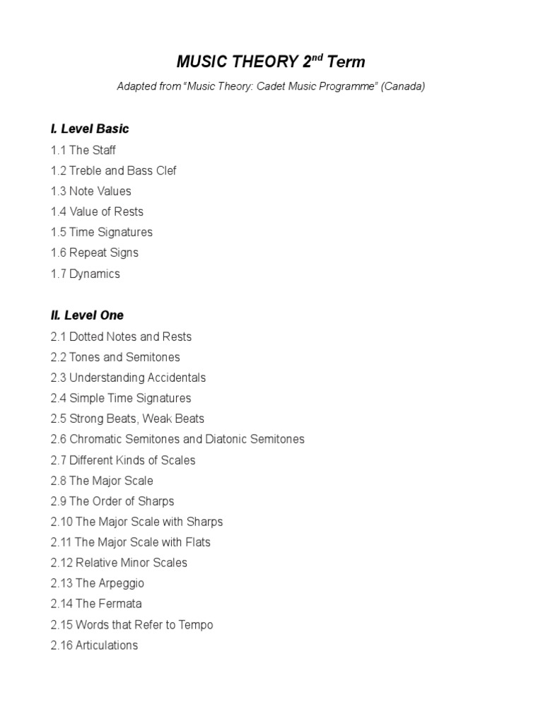 Music Theory Curriculum Guide | PDF | Foreign Language Studies