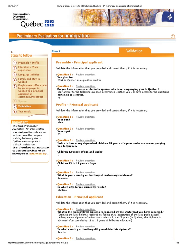 Immigration, Diversité Et Inclusion Québec - Preliminary Evaluation of ...