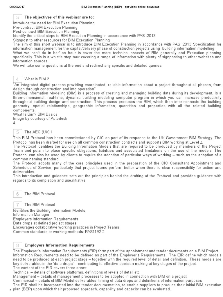 BIM Execution Planning (BEP) Transcript | PDF | Building Information ...