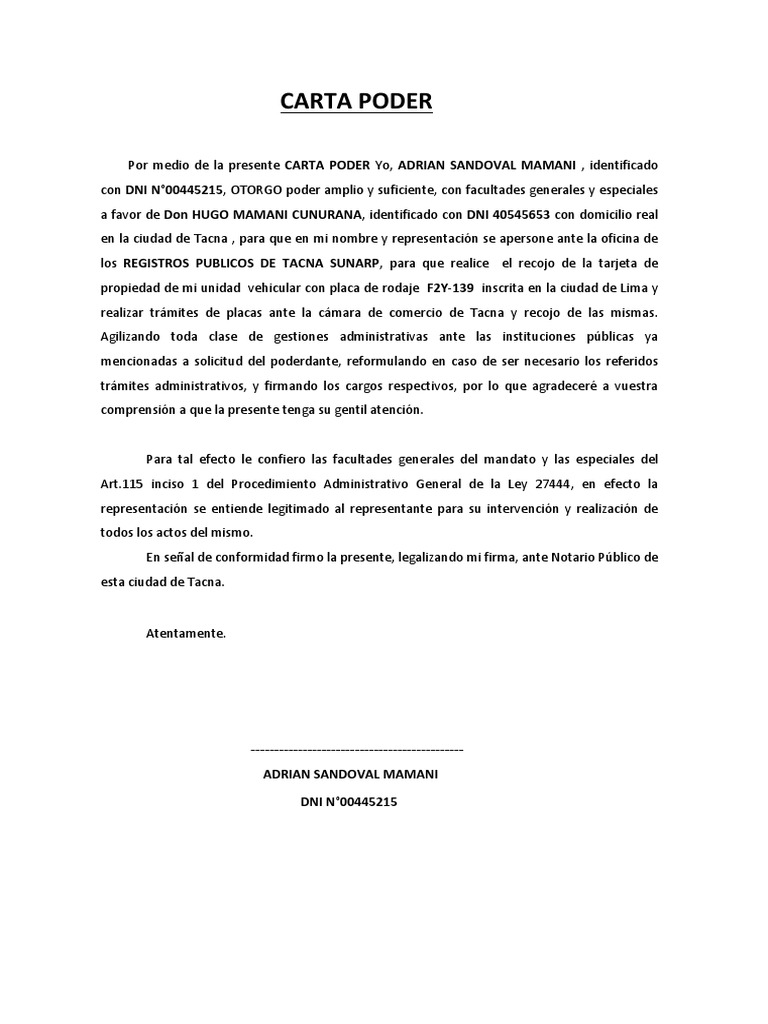 Carta Poder | PDF