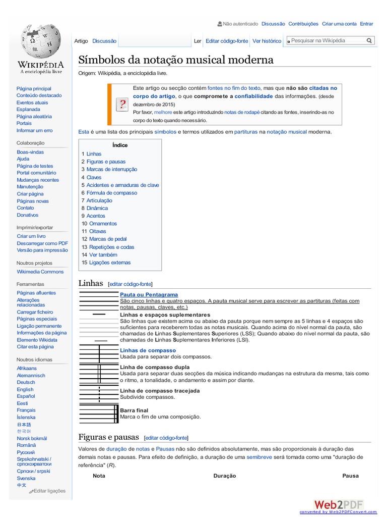 Simbolos de Partituras | PDF | Clave | Notação musical