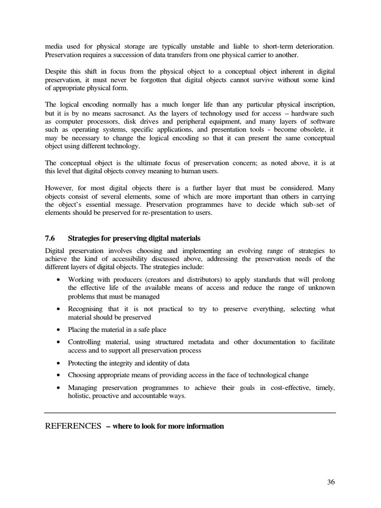 7.6 Strategies For Preserving Digital Materials: References | PDF ...