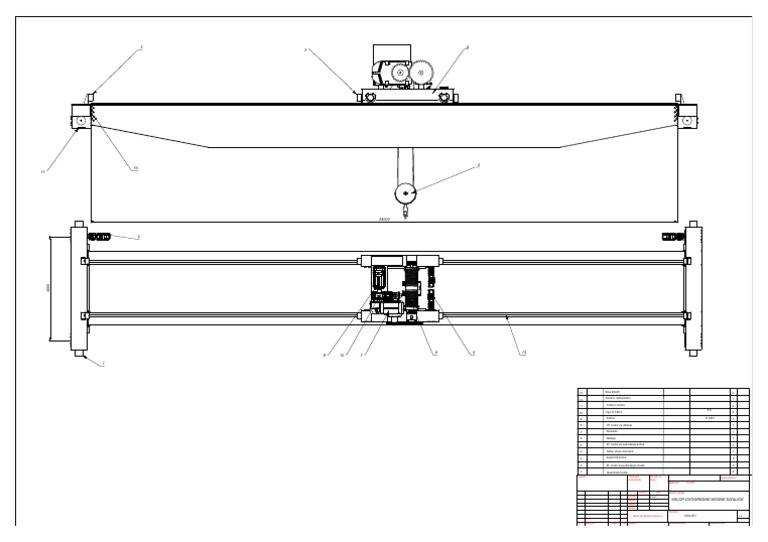Sklopni Crtez Dvogredne DizaliceA1-Model | PDF
