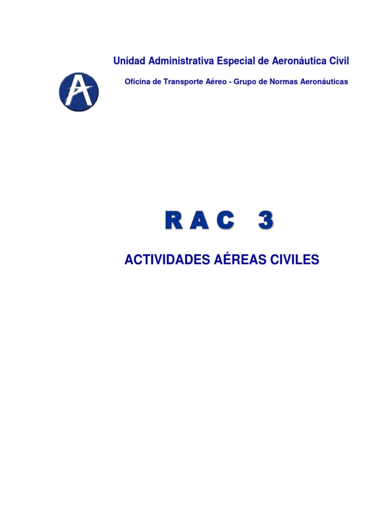 Normatividad Rac Rac 3 Actividades Aéreas Civiles Pdf Seguridad De