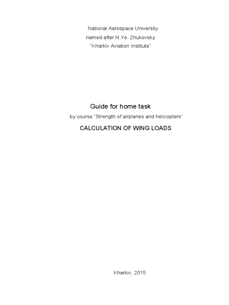 Calculation of Wing Loads PDF | PDF | Monoplane | Bending