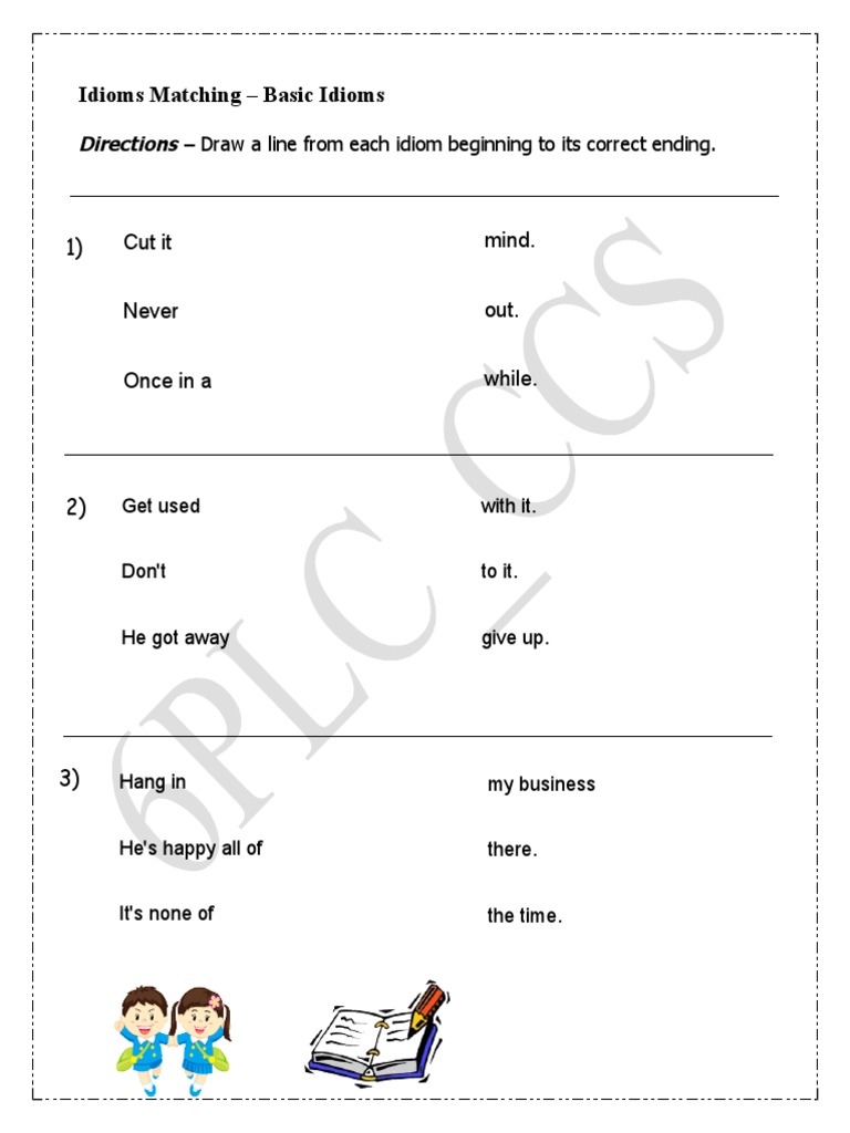 Idioms Matching Worksheet | Download Free PDF | Leisure