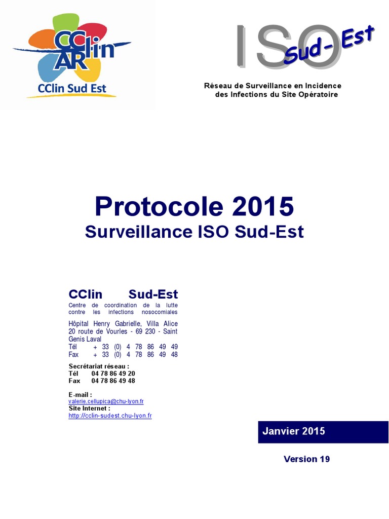 Protocole ISO Sud Est 2015 | PDF | Infection nosocomiale | Infection