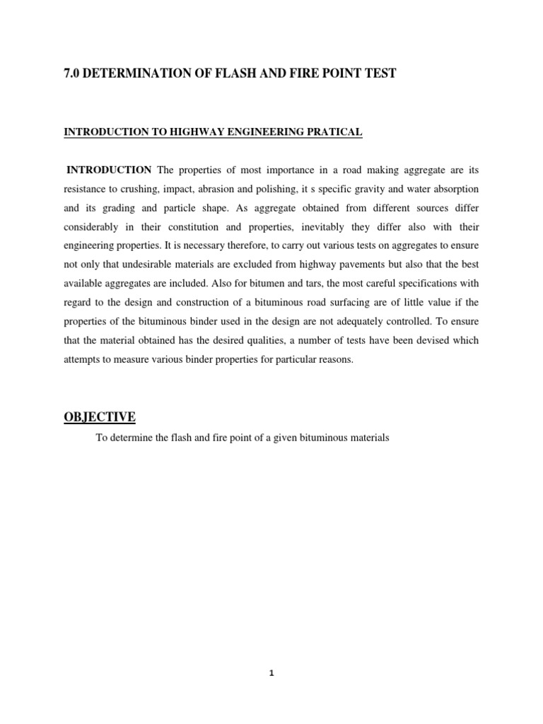 Flash and Fire Point of Bitumen Test | PDF | Asphalt | Temperature