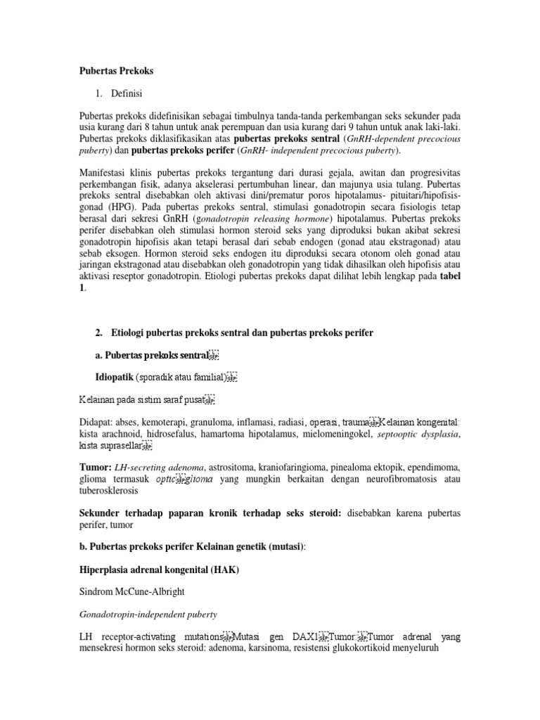 Pubertas Prekoks | PDF