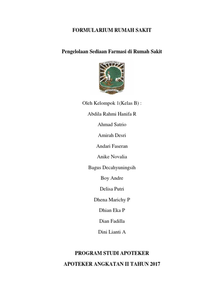 Formularium Rumah Sakit | PDF