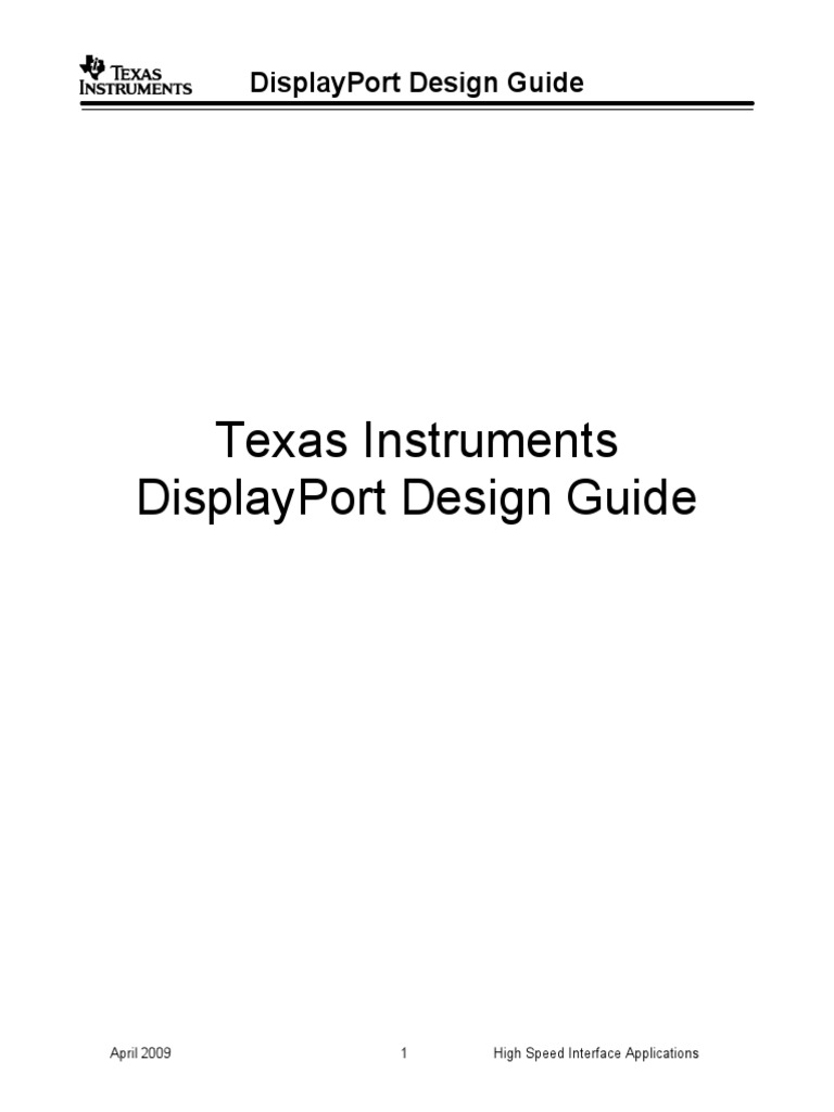 0552.texas Instruments DisplayPort Design Guide | PDF | Capacitor ...
