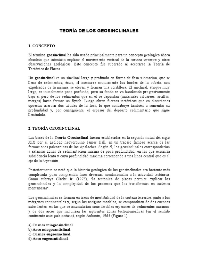 Teoría Geosinclinal y Tectónica | PDF | Ciencias de la Tierra | Geología