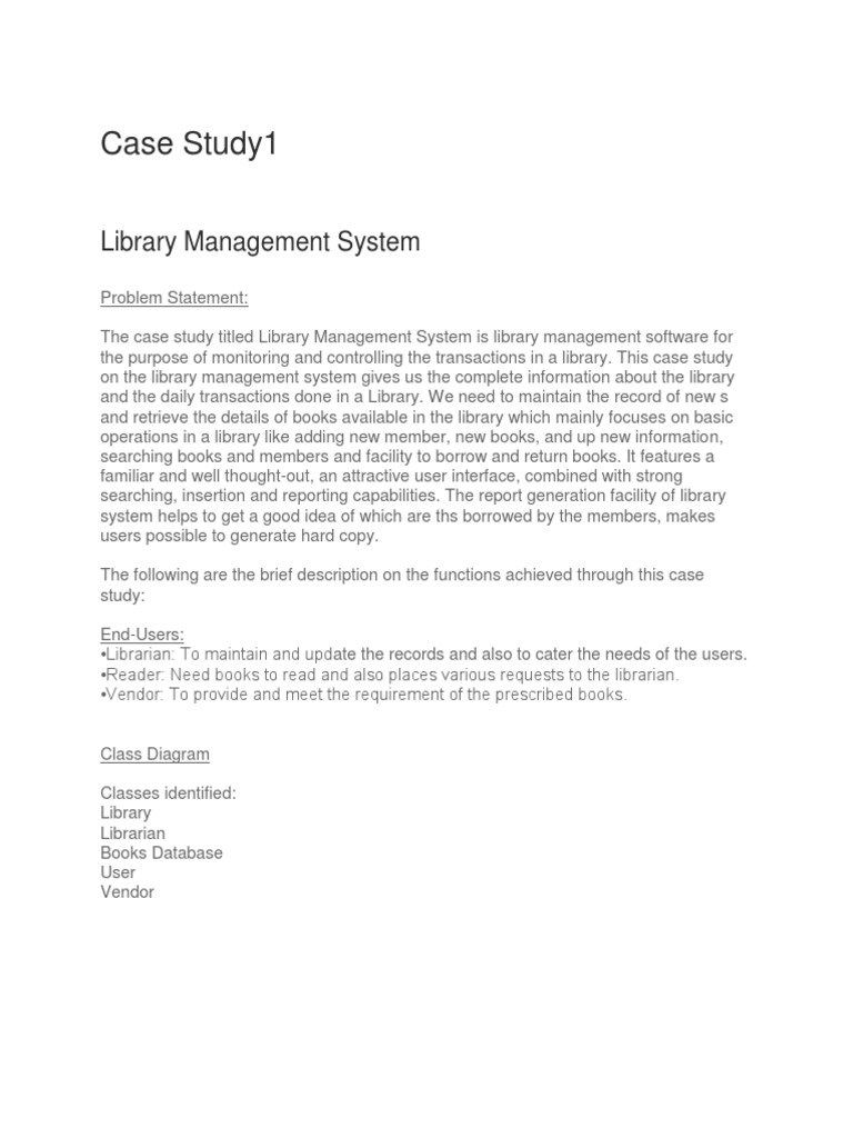 Case Study | PDF | Login | Libraries