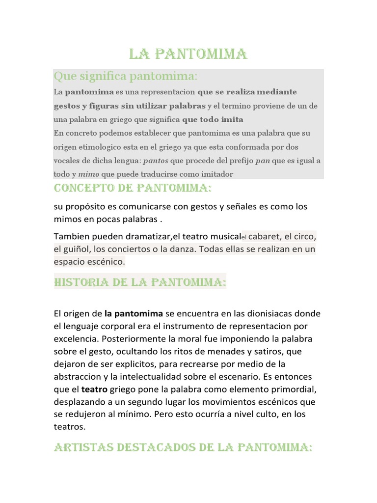 La Pantomima | Teatro | Entretenimiento