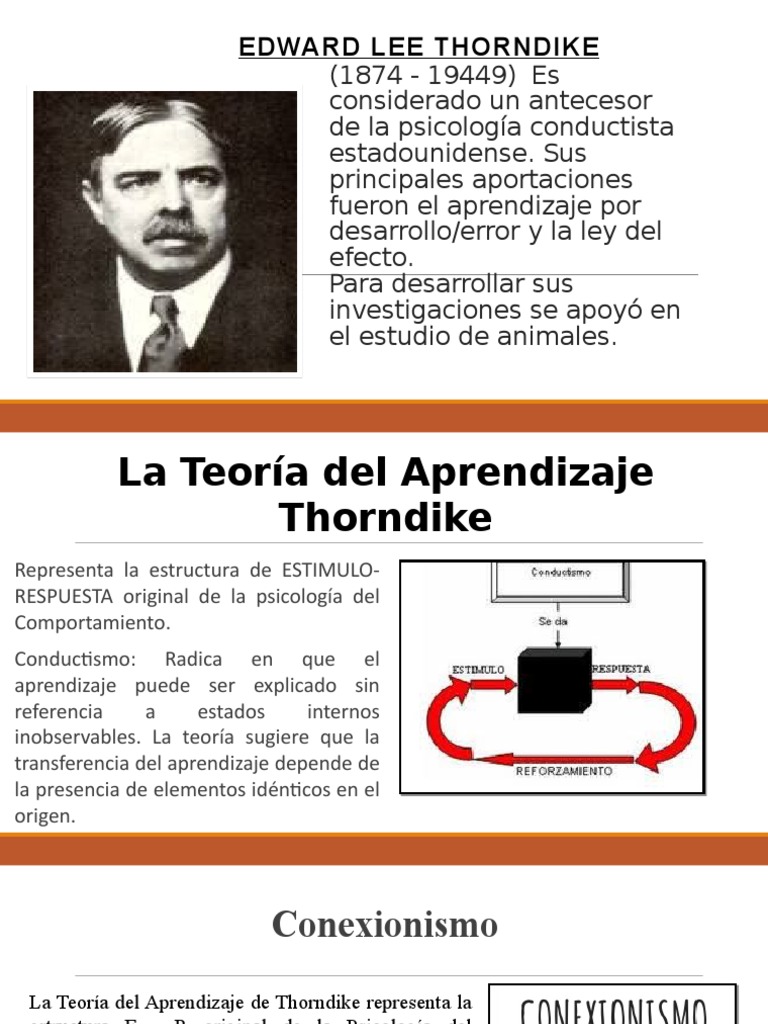 La teoría del aprendizaje de Thorndike: El conexionismo como estructura ...