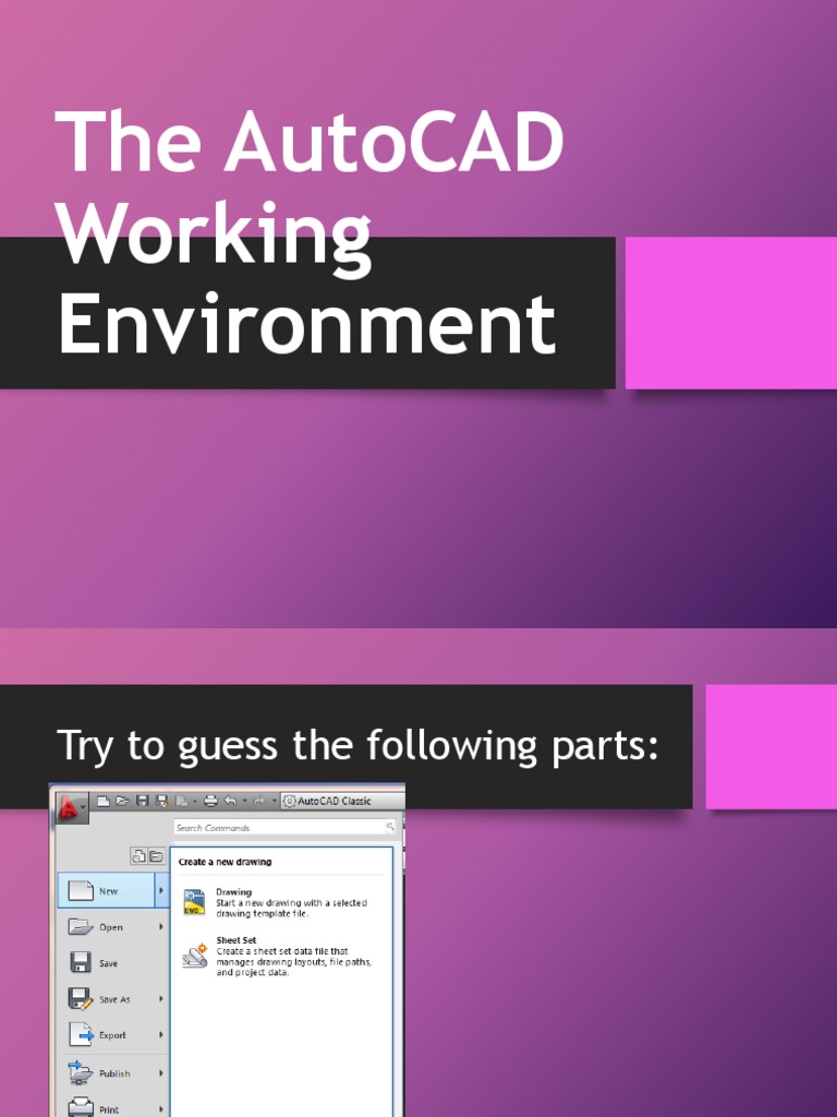 The AutoCAD Working Environment | Graphical User Interfaces | Command ...
