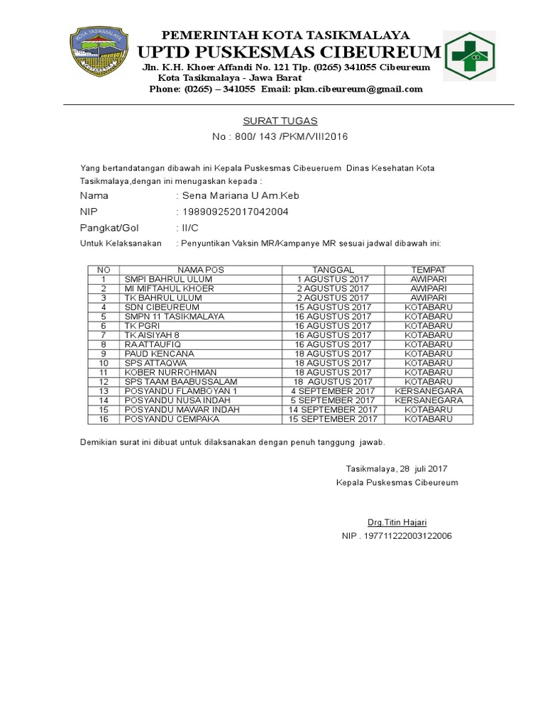 Surat Tugas MR | PDF