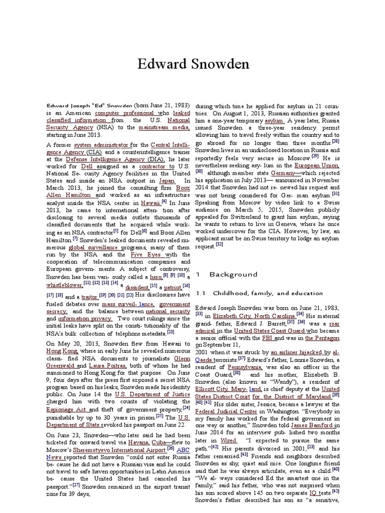 Edward Snowden | PDF | Edward Snowden | National Security Agency
