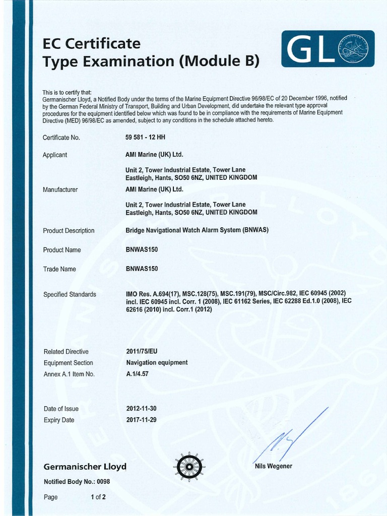 BN150 - GL Wheelmark Approval | PDF