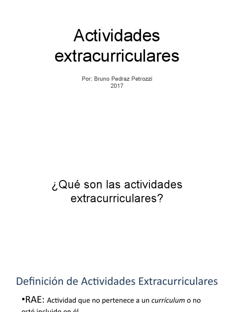Actividades extracurriculares | Adultos | Conceptos psicologicos