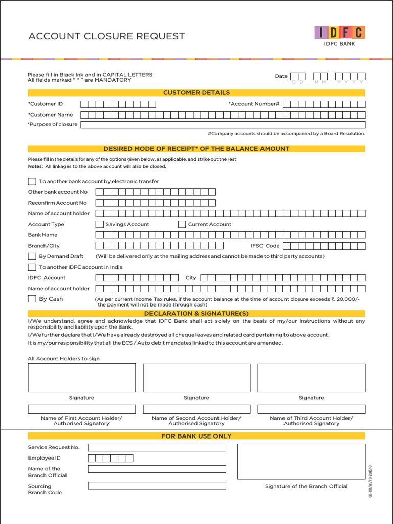 Account Closure Request | Download Free PDF | Government Finances | Banks