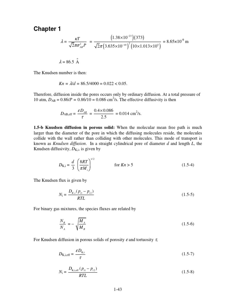 Knudsen Number PDF | PDF | Diffusion | Porosity