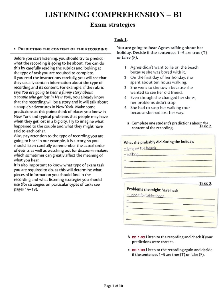 Listening Comprehension - Strategies | PDF