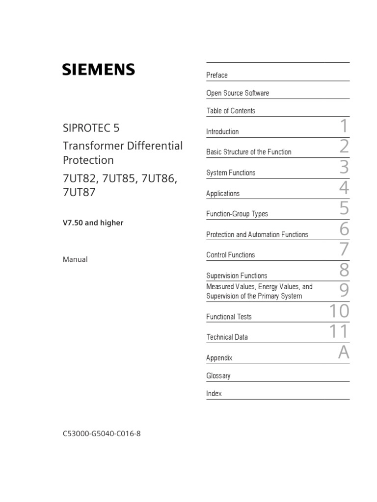 SIP5 7UT82-85-86-87 V07.50 Manual C016-8 en | PDF | Electromagnetic ...