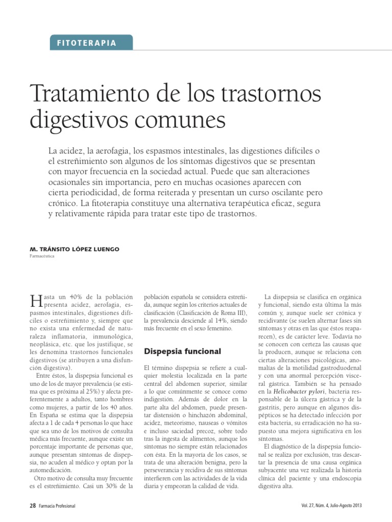 Tratamiento de Los Trastornos Digestivos Comunes | PDF | Estreñimiento | Heces