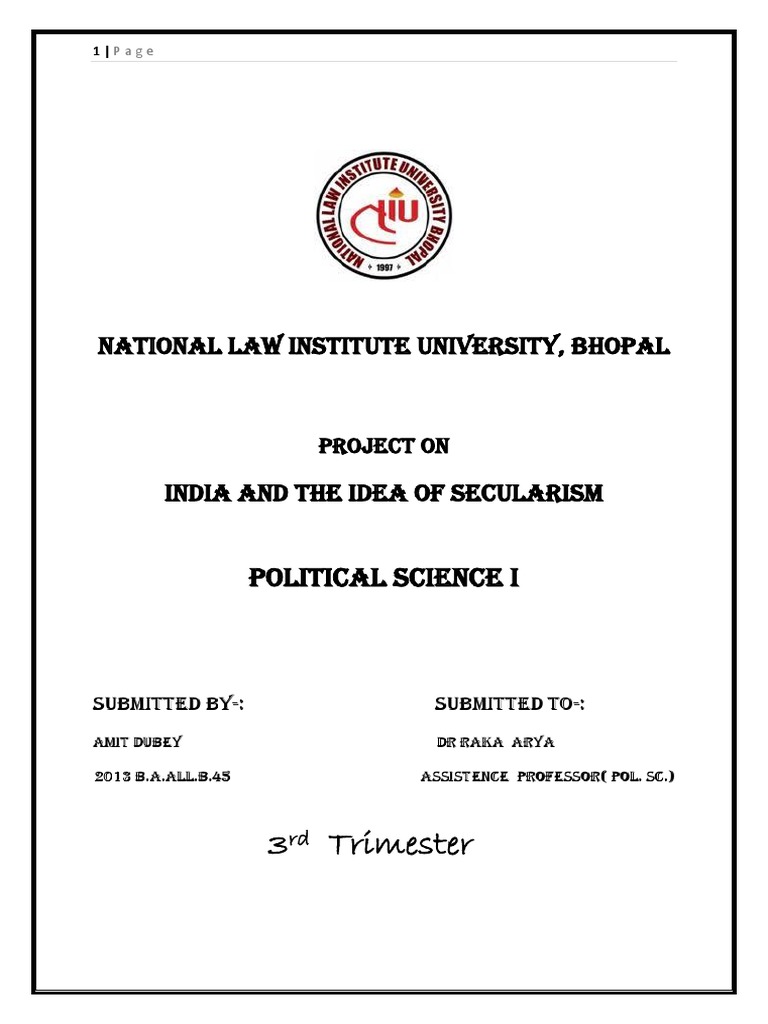 Political Science Project | PDF | Secularism | Secularity
