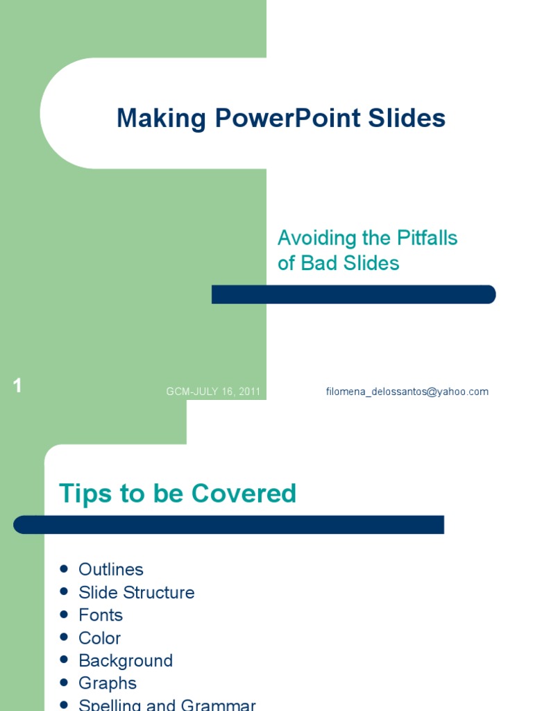 PowerPoint Slide Design Tips | PDF | Microsoft Power Point | Linguistics