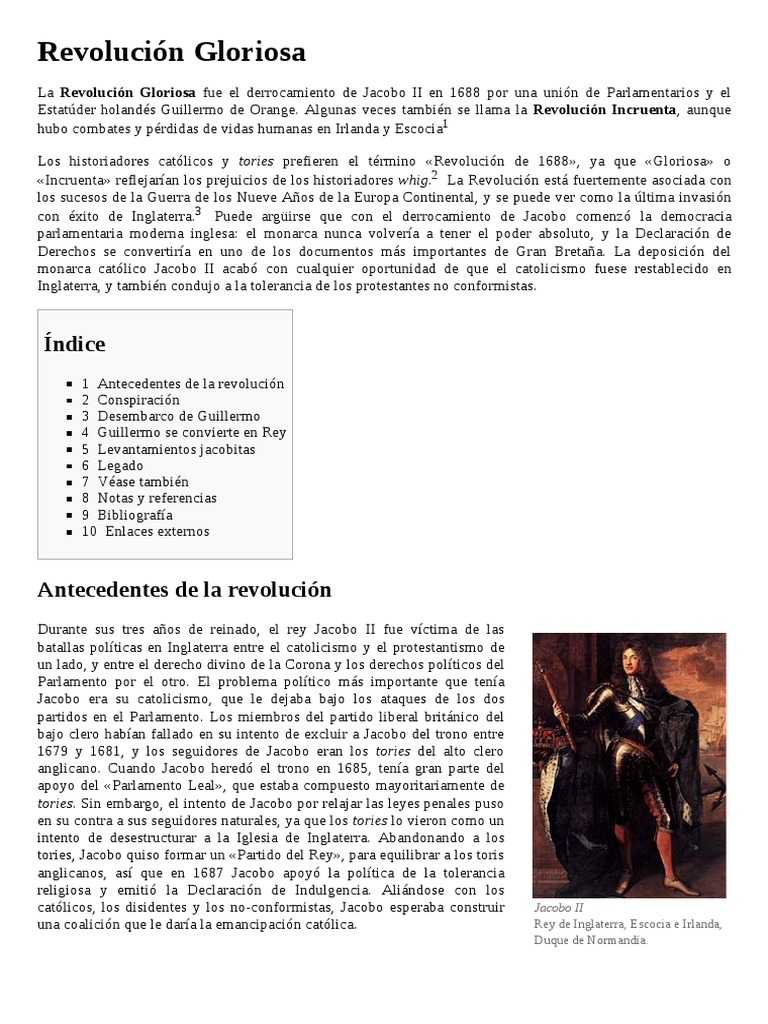Revolución Gloriosa | PDF | Jacobitismo | Gobierno