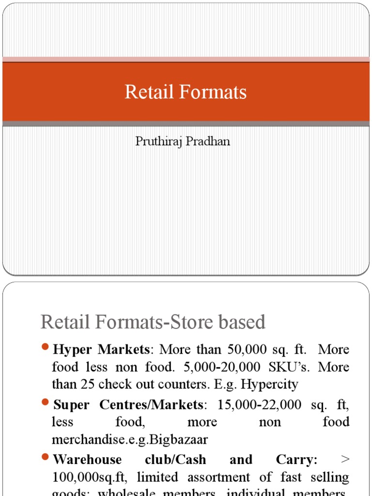 Retail Formats Overview by Pruthiraj | PDF