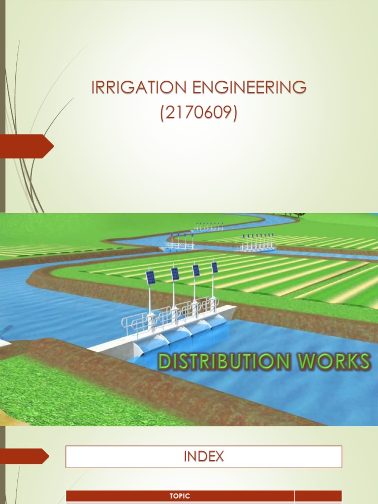 Distribution Work in Irrigation Eng | PDF | Canal | Irrigation