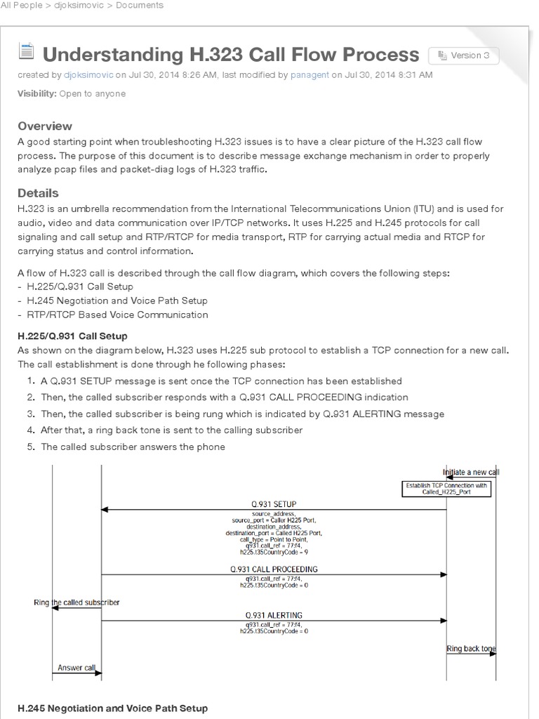 H.323 Call Flow | Download Free PDF | Transmission Control Protocol ...