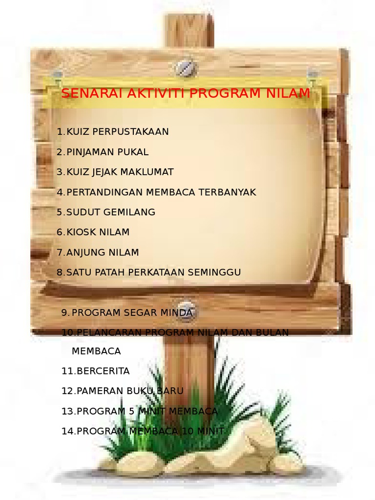 Senarai Aktiviti Program Nilam | PDF