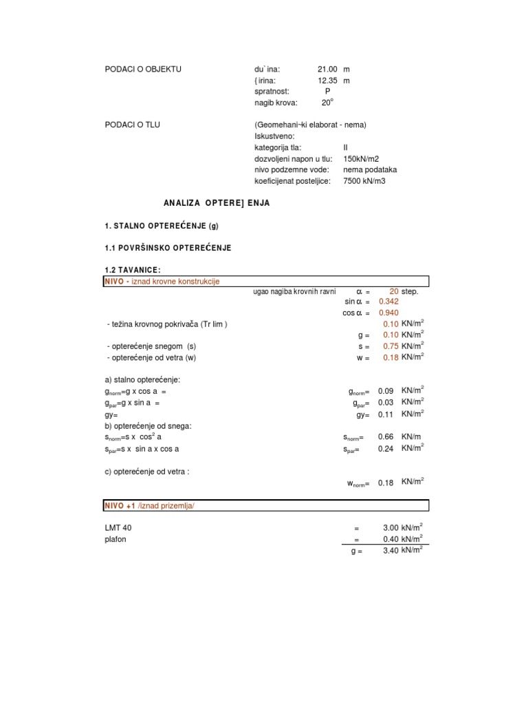 Analiza Opterecenja | PDF