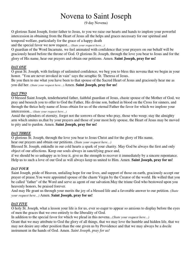 Novena to Saint Joseph | Saint Joseph | Prayer