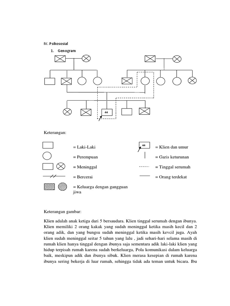 Genogram Keluarga Pasien Laki-Laki | PDF