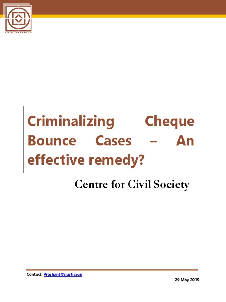Criminalizing Cheque Bounce Cases | PDF | Cheque | Arbitration