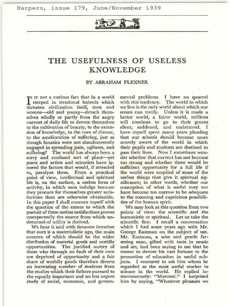 The Usefulness of Useless Knowledge PDF | PDF | James Clerk Maxwell | Science