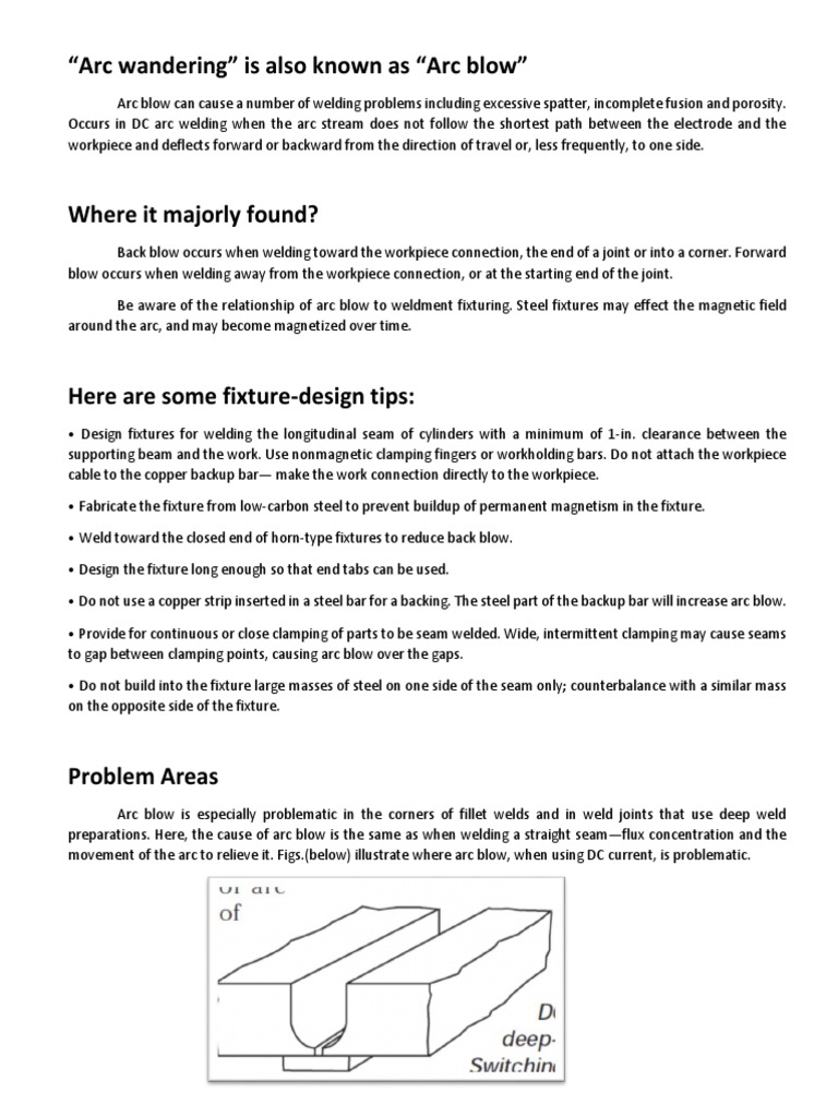 Arc Wandering Arc Blow Back Step Welding | Download Free PDF | Electric ...