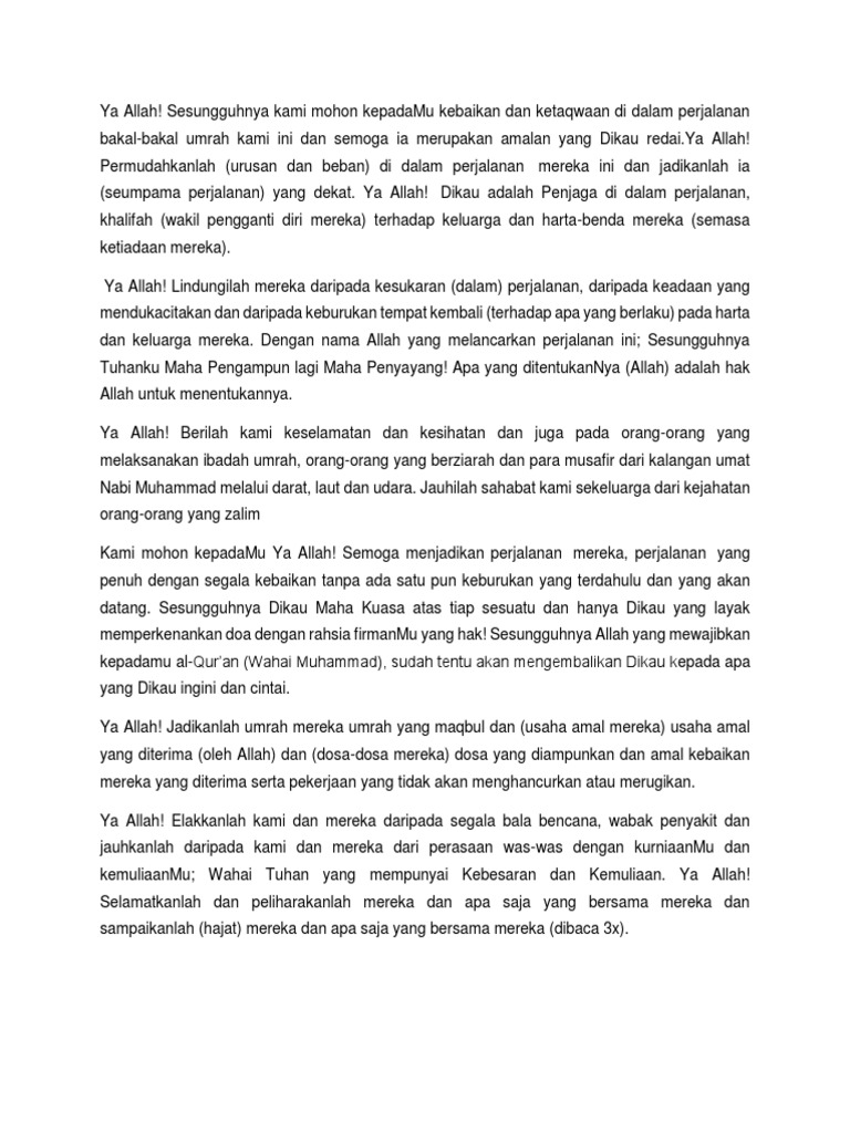 Teks Doa Pergi Umrah | PDF